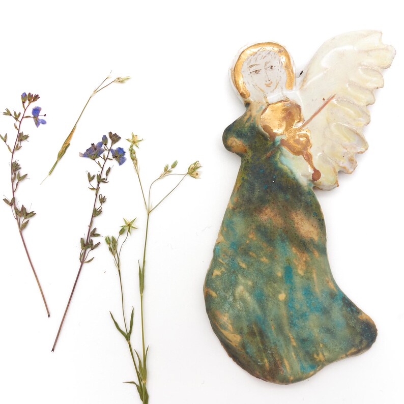 Angel With Hand-painted Face. Angel Baby Ornament,angel Statue,clay ...
