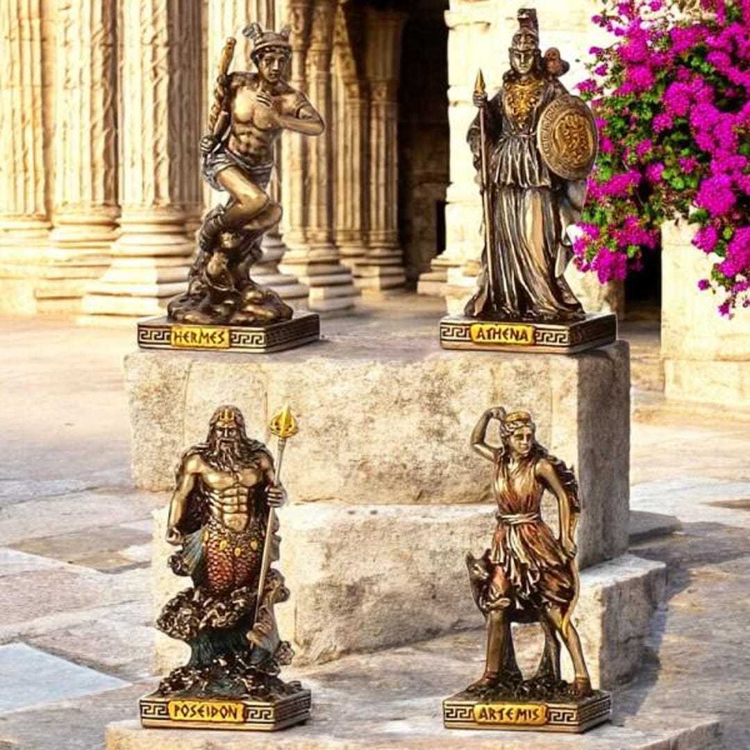 12-piece Greek Mythology Gods Miniature Figurine Set Handcrafted ...