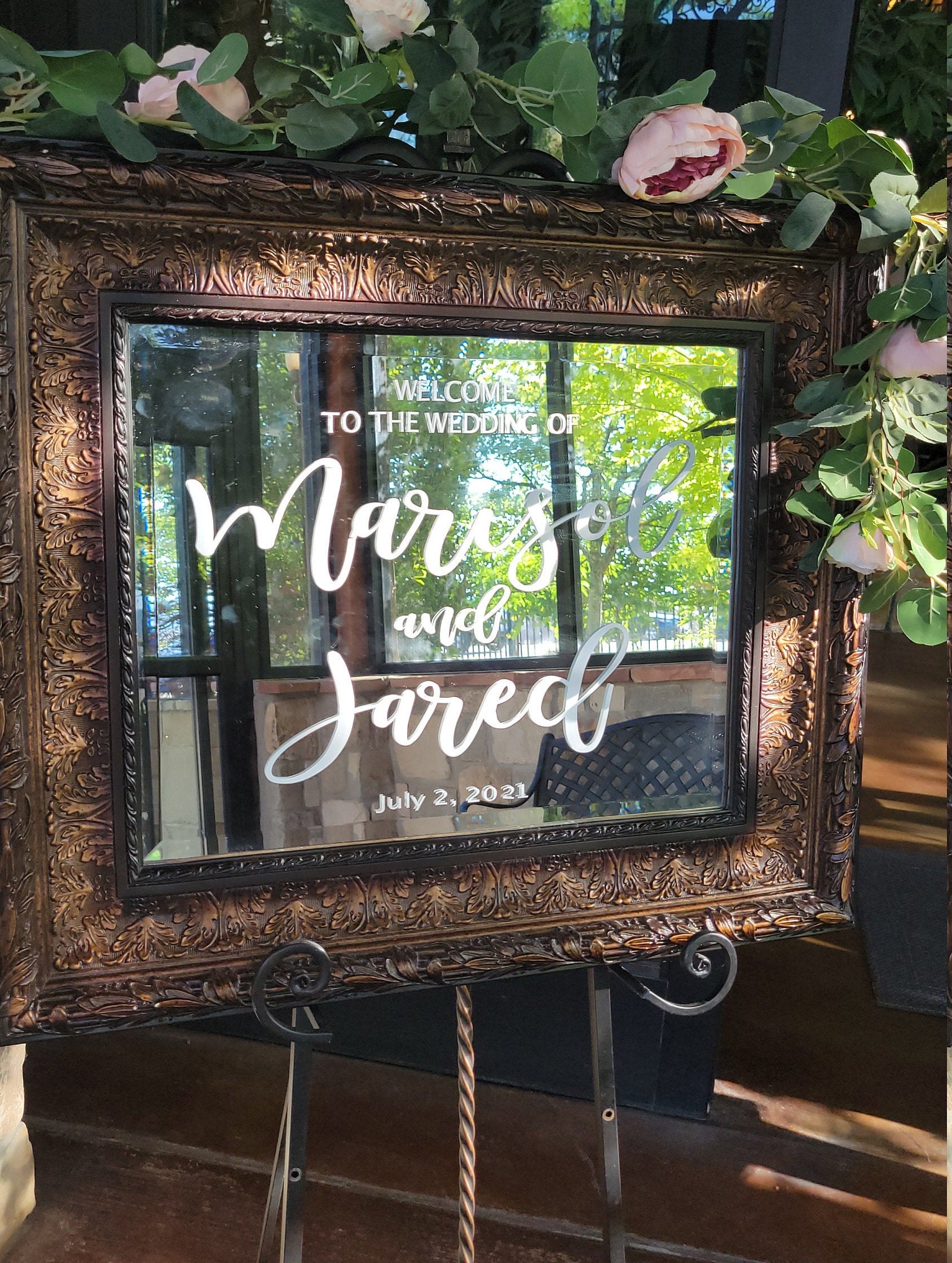 Welcome to our Wedding mirror wording wedding signage custom | Etsy