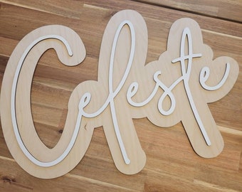 Double Layer Name Sign - Etsy