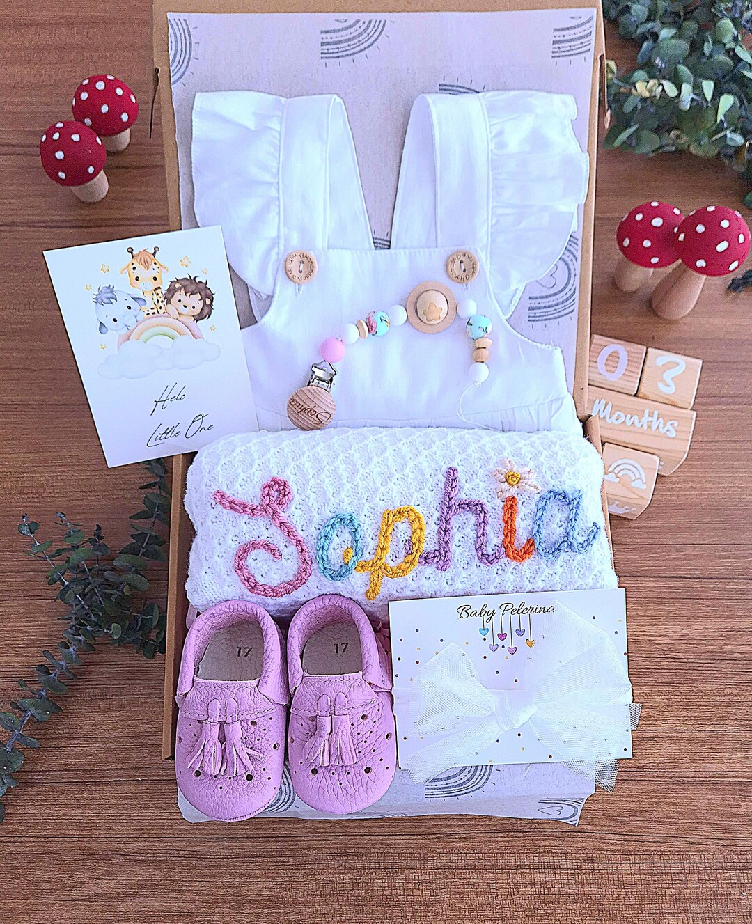 Personalized Pink Baby Gift Set, Baby Shower Gift Box, Newborn Gift Box ...