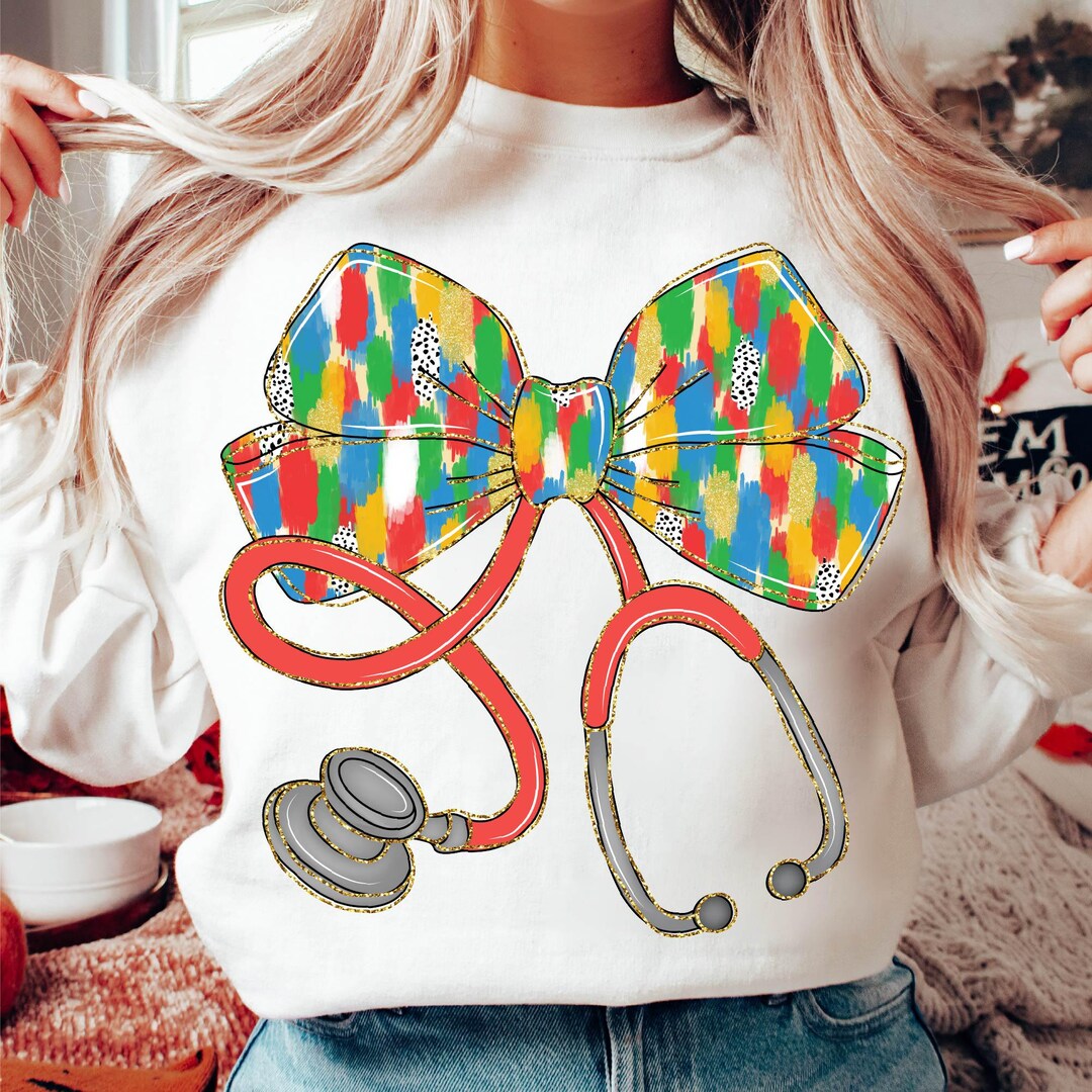 Autism Nurse Coquette Stethoscope Bow PNG, Autism Nurse Coquette Png ...