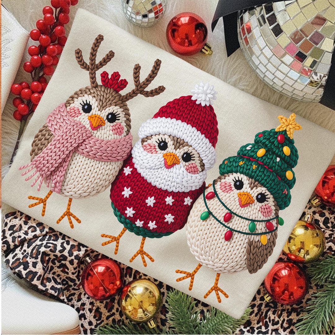 Cute Yarn Crochet Christmas Chicken PNG, Funny Santa Chicken Png ...