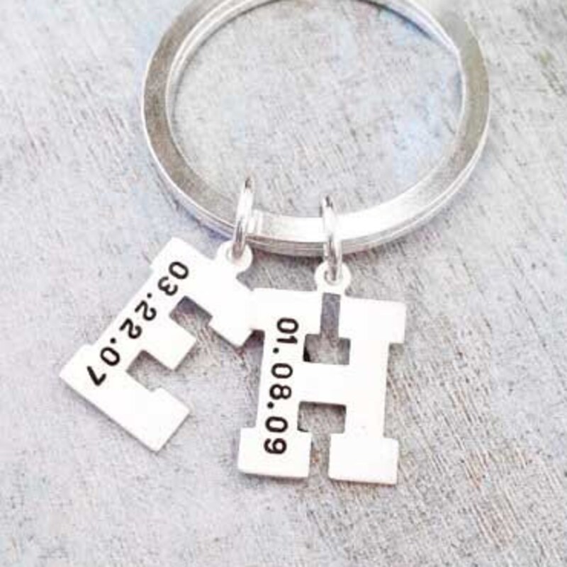 Initial Keychain - Etsy