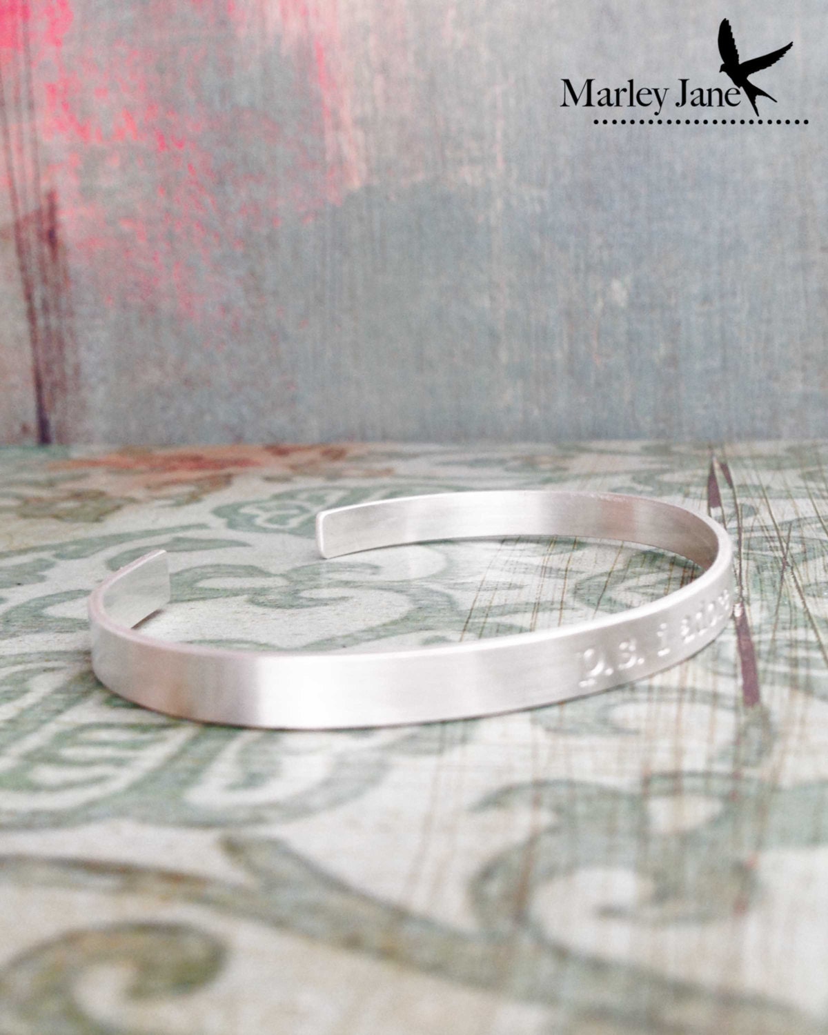 Sterling Silver Child’s Cuff Bracelet - Custom Matte Silver Message ...