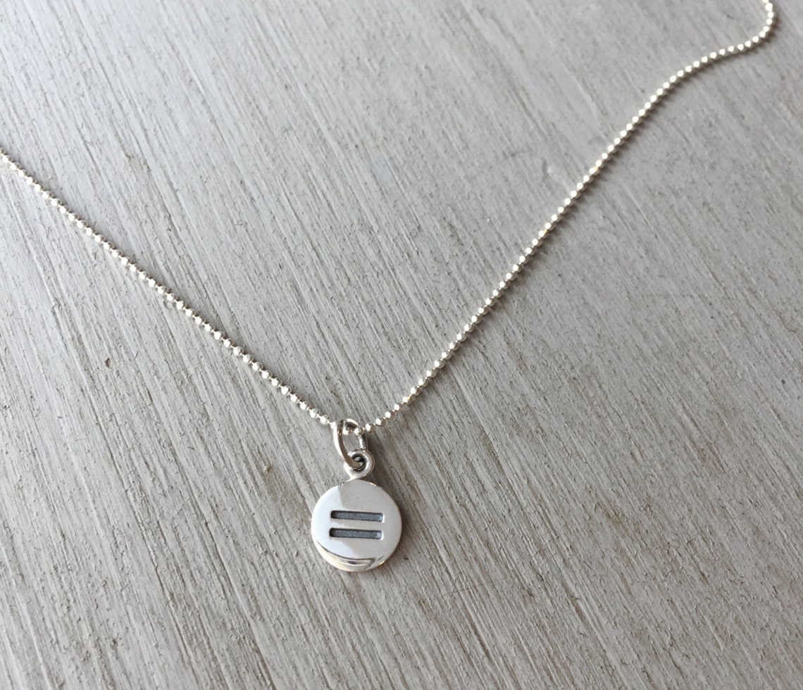 Tiny Sterling Silver Equality Necklace Silver Equal Sign - Etsy