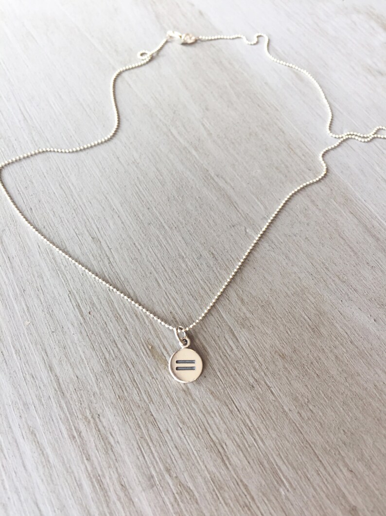 Tiny Sterling Silver Equality Necklace Silver Equal Sign - Etsy