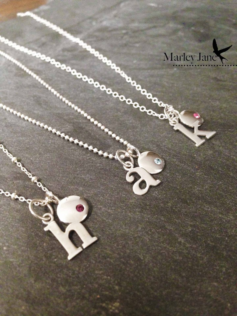 Tiny Sterling Silver Letter Sterling Silver Initial - Etsy