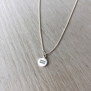 Tiny Sterling Silver Equality Necklace Silver Equal Sign - Etsy