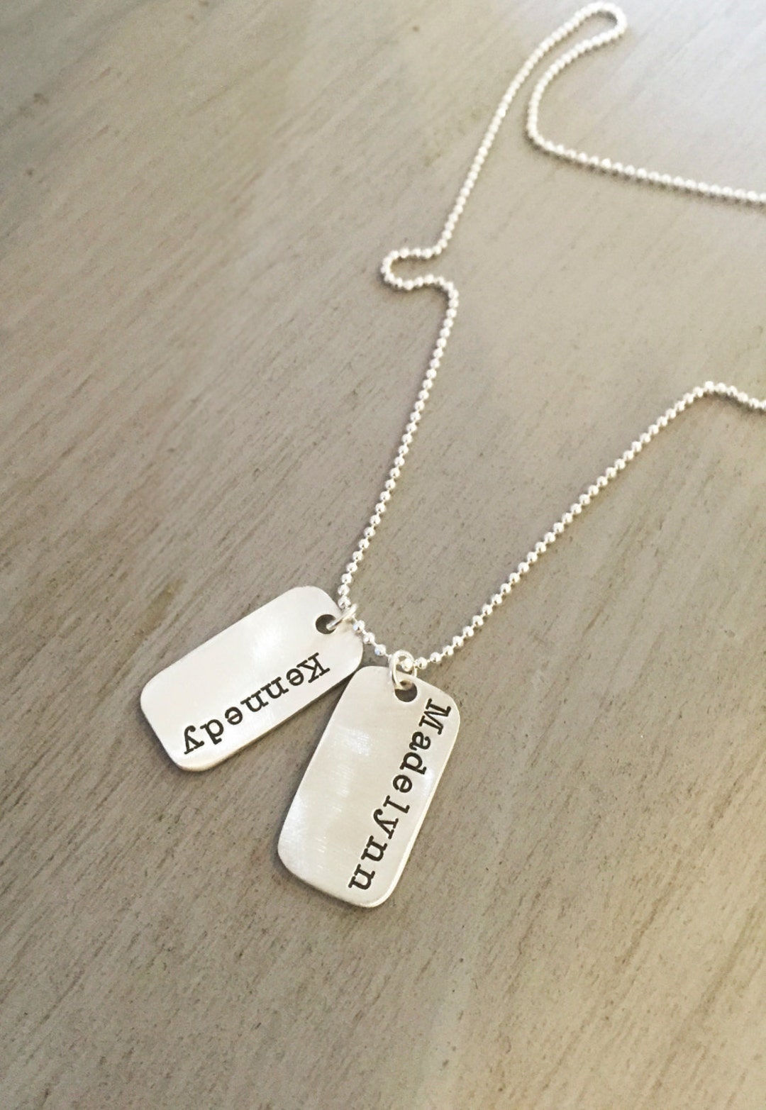 Sterling Silver Custom Small Dog Tag Necklace Silver - Etsy