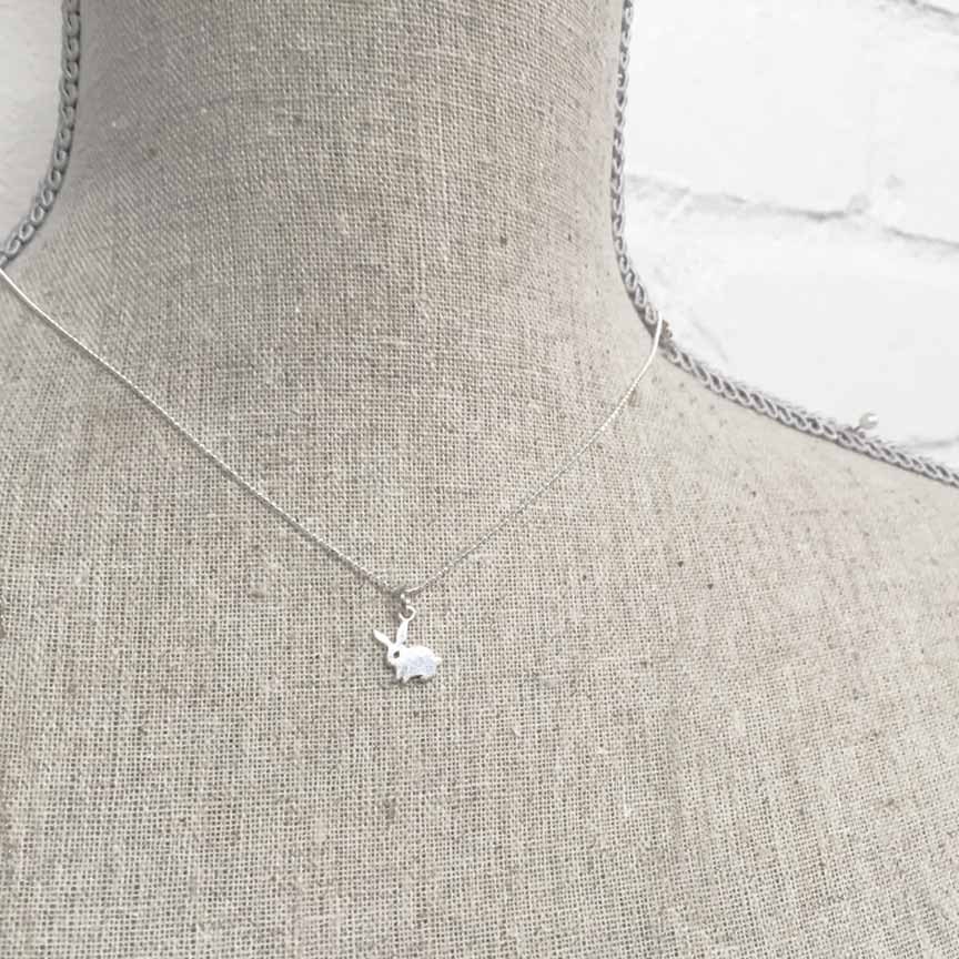 Sterling Silver Tiny Bunny Necklace Sterling Silver Rabbit - Etsy