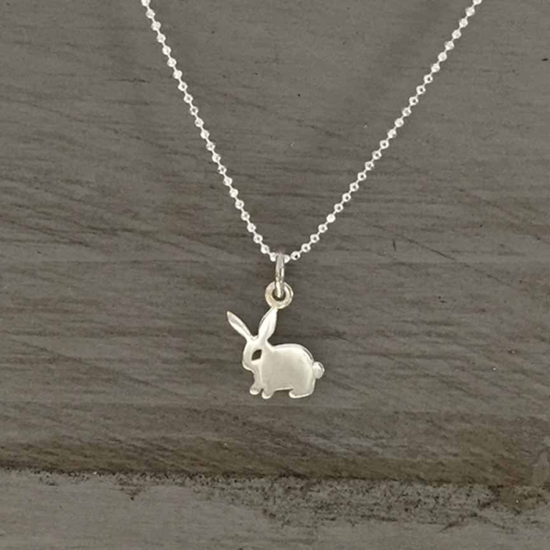 Sterling Silver Tiny Bunny Necklace Sterling Silver Rabbit Necklace ...