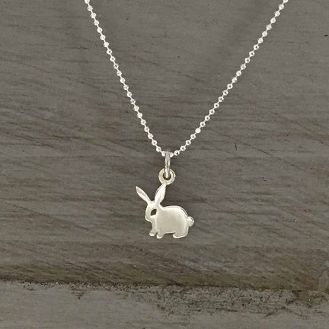 Sterling Silver Tiny Bunny Necklace Sterling Silver Rabbit | Etsy