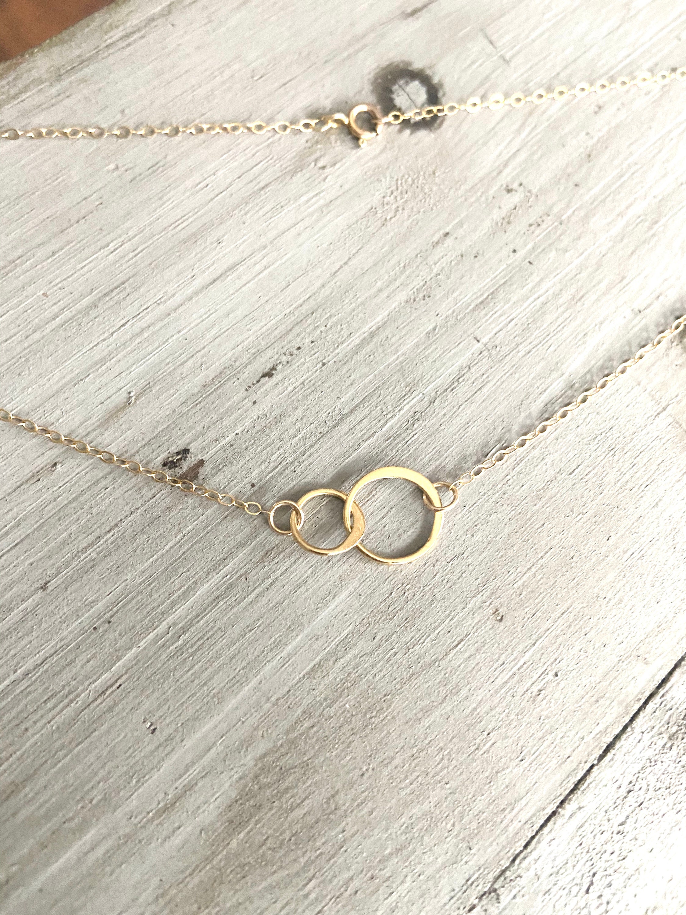 Circle Necklaces Sterling Silver Gold Rose Gold Circles | Etsy