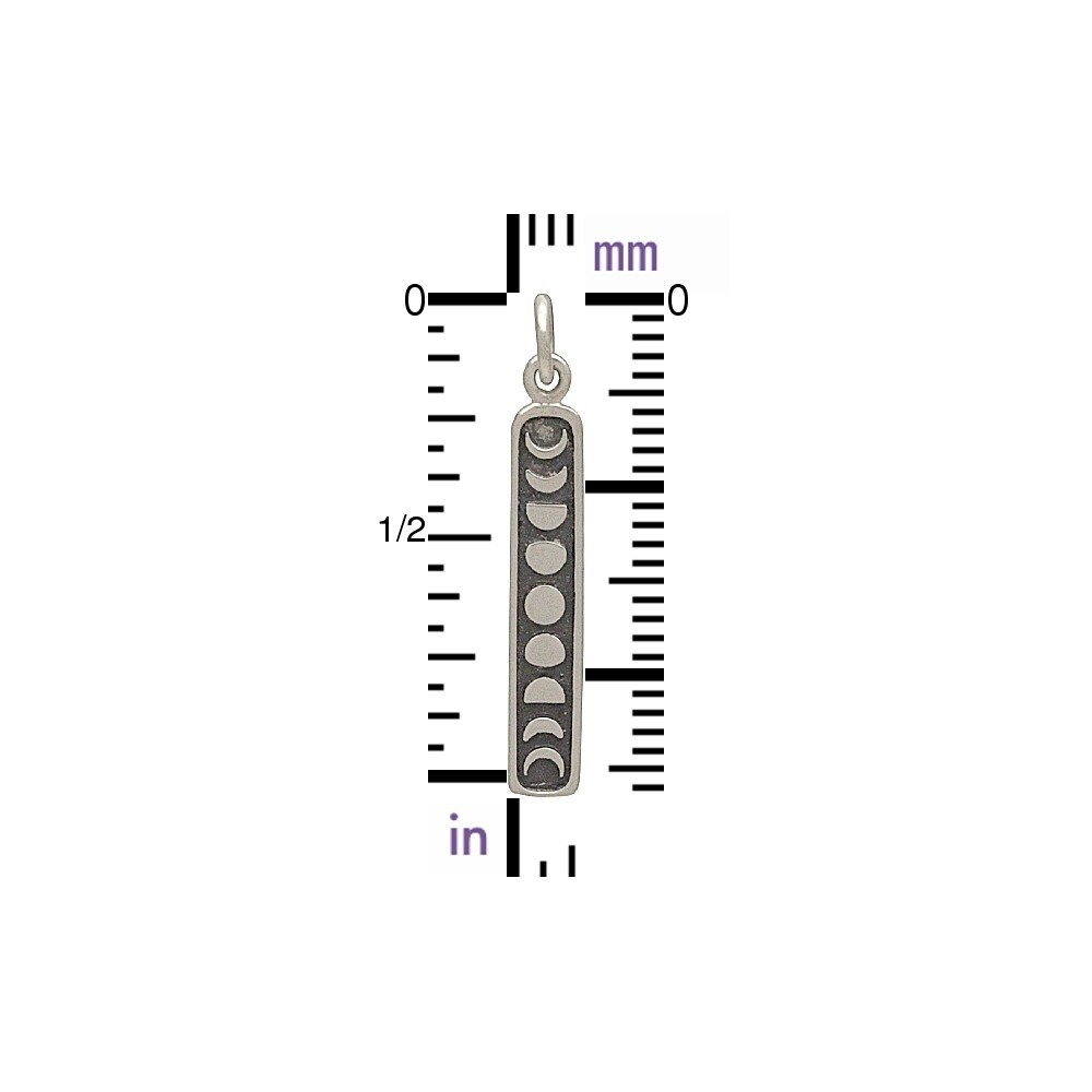 Sterling Silver Moon Phases Drop Bar Necklace SS0146N - Etsy