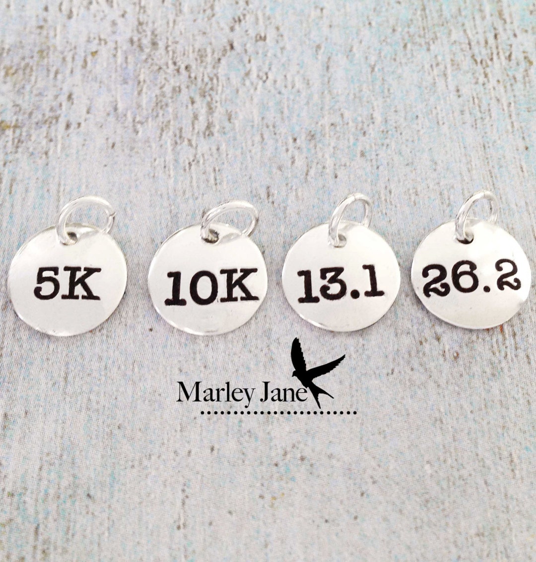 Distance Charm Add on Sterling Silver Running Bicycling Biking Swimming ...