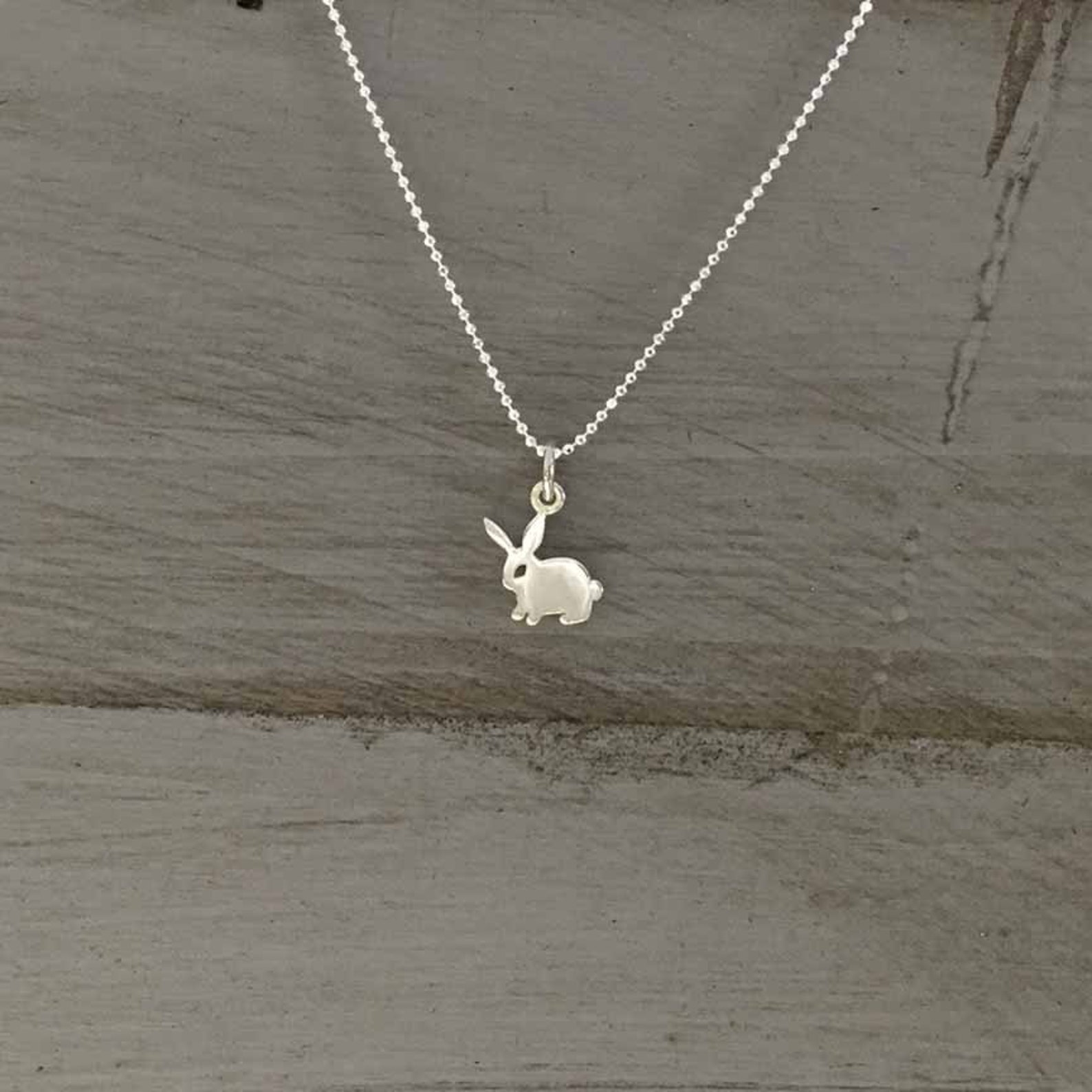 Sterling Silver Tiny Bunny Necklace Sterling Silver Rabbit - Etsy