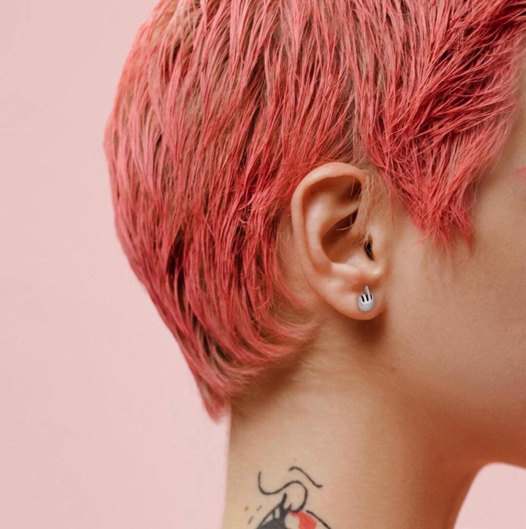 Sterling Silver Middle Finger Post Earrings - Etsy