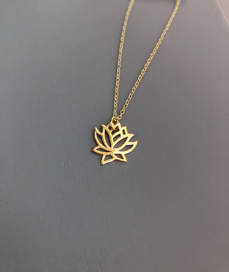 Sterling Silver Lotus Necklace: Golden & Rose Gold Options - Etsy