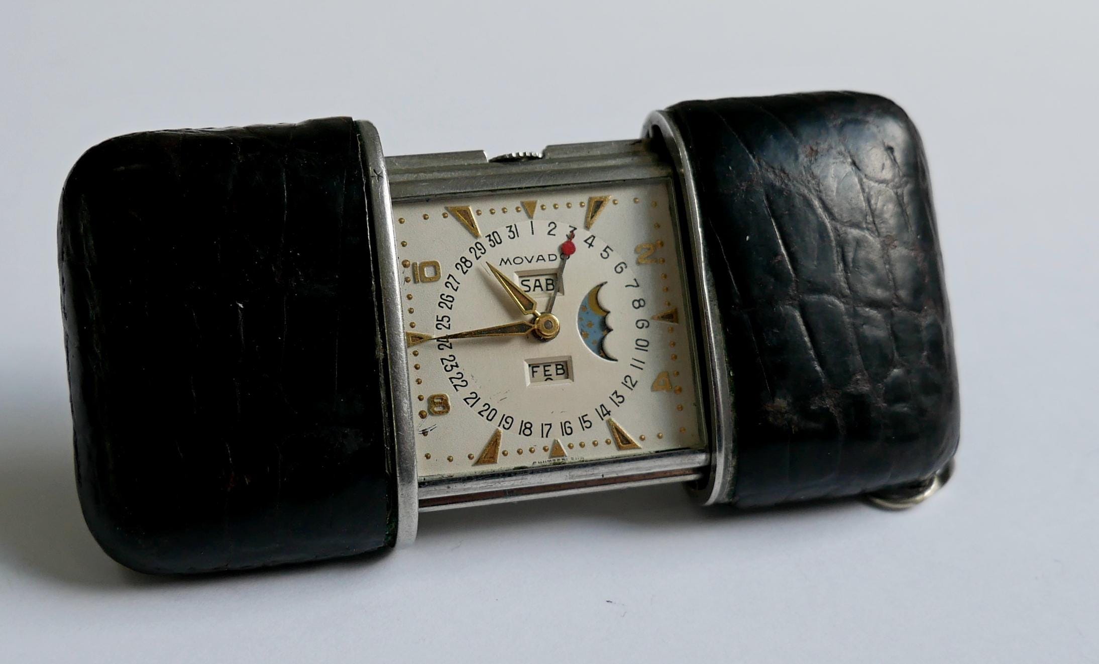 Movado Ermeto Moon Phase Swiss Calendar Travel Watch - Etsy