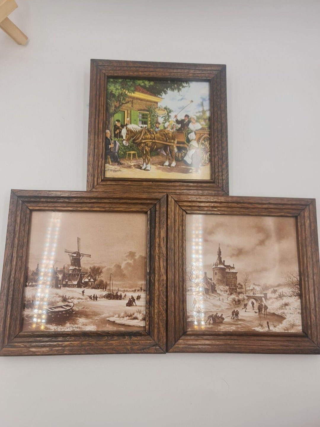 3 Scenery Framed Tiles, 2 Winter Tiles and A Hunnik Tile. Vintage Decor ...