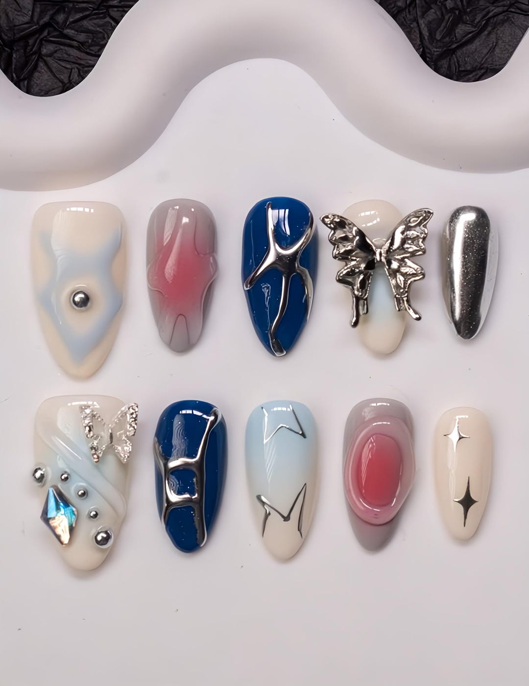 Stargirl Effects - 3D Homemade Press-on Nails - Etsy