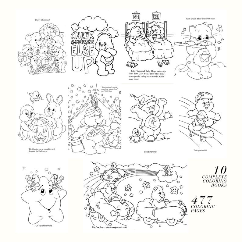Vintage Coloring Books Set of 10 Printable 477 Pages 80s PDF Instant ...