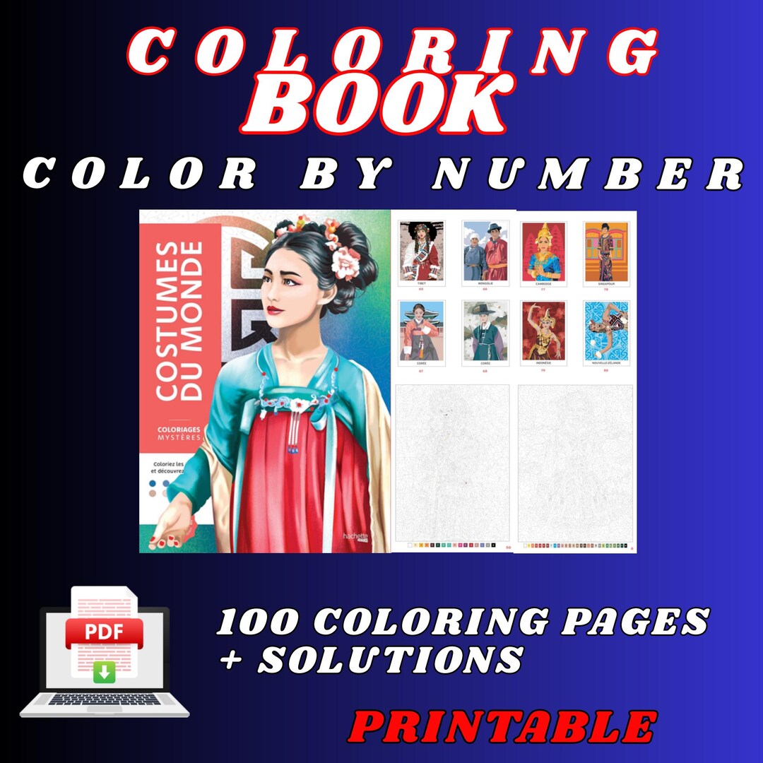 Retro Art Color by Number Book: 100 Pages (PDF Digital Download) - Etsy
