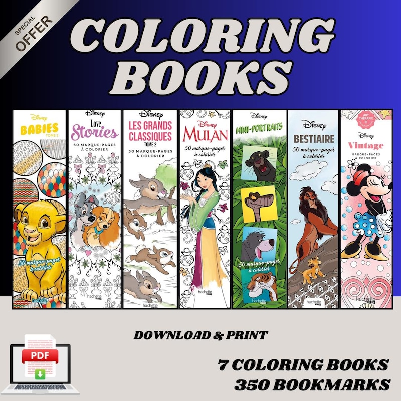 Coloring Bookmarks Set - Etsy