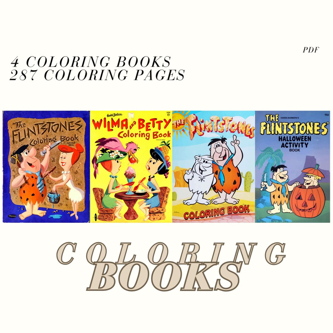 Vintage Coloring Activity Books Set of 4 Printable 287 Pages PDF ...