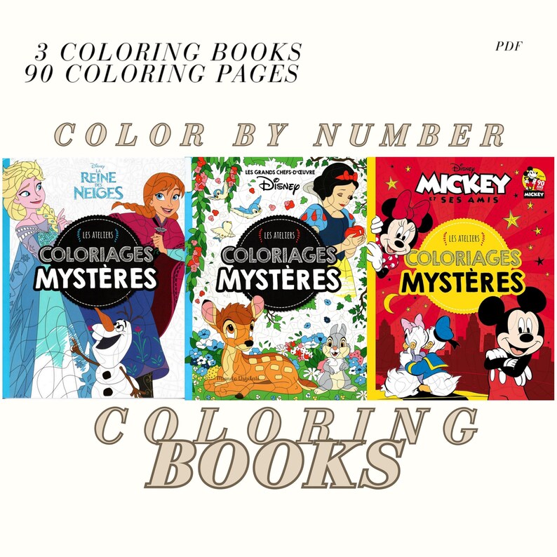 Color by Number Books: 90 Pages, Kids TV Cartoons (PDF Digital Download ...