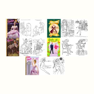 Vintage Barbie Coloring Books Set: 993 Pages, 15 Books (PDF Digital ...