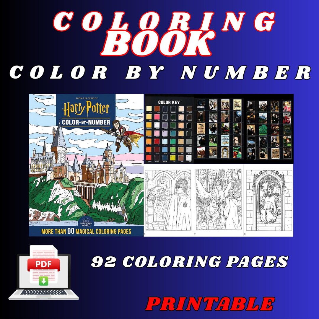 Color by Number Book: 92 Movie Retro Art Pages - DIY Printable PDF - Etsy