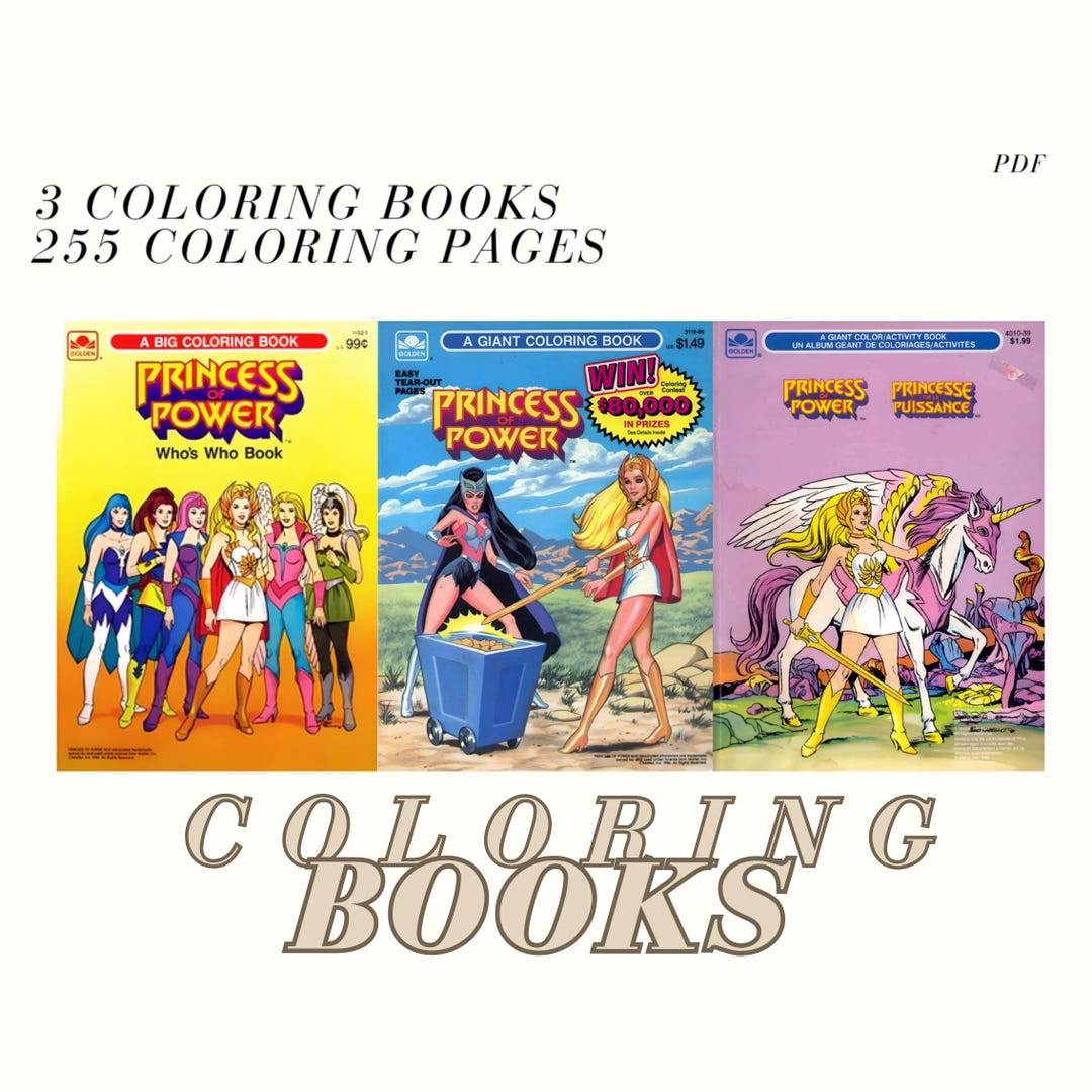 Vintage Cartoon Coloring Books Set: 255 Pages (PDF Digital Download) - Etsy