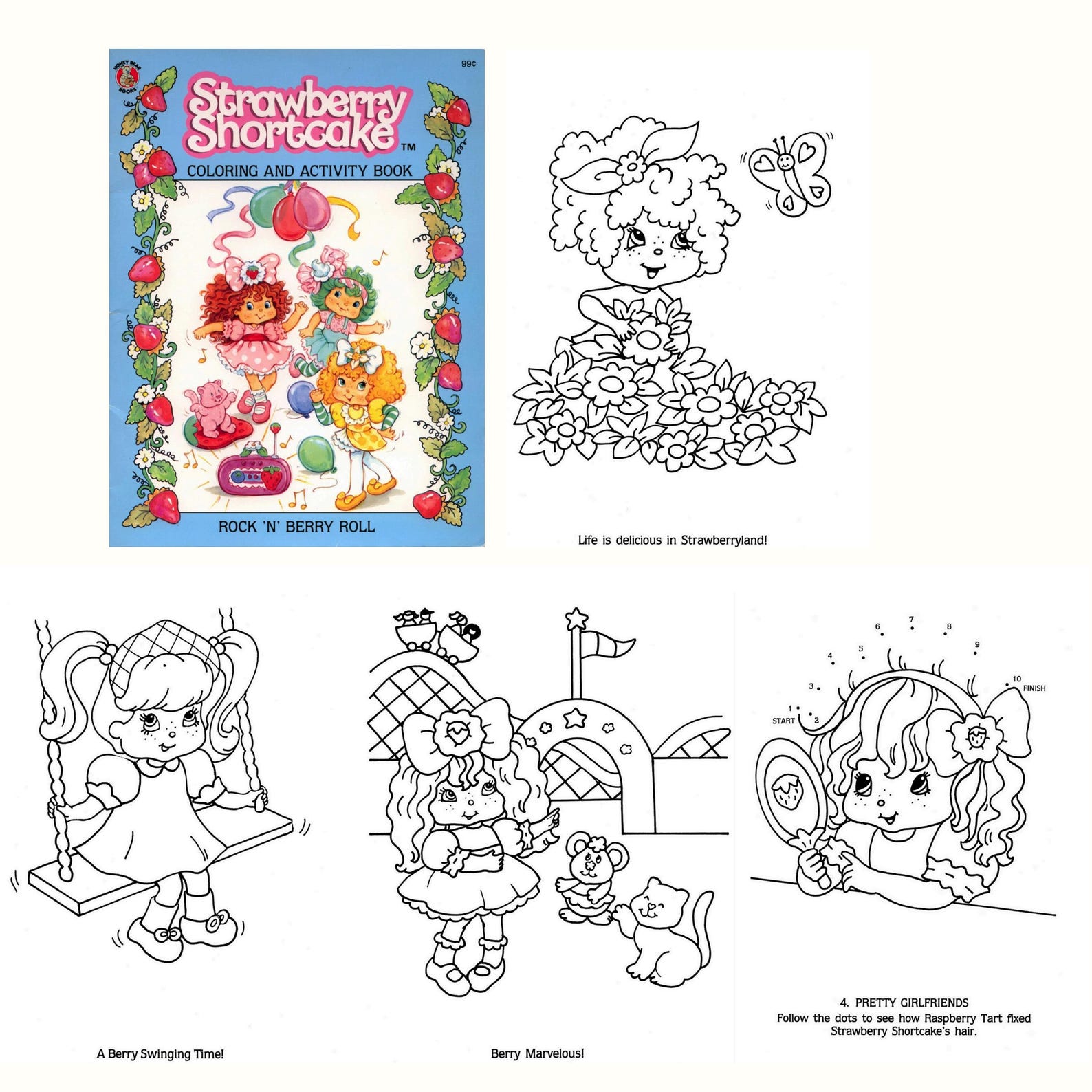 Vintage Coloring Books Set of 2 Printable 60 Pages Free PDF Instant ...