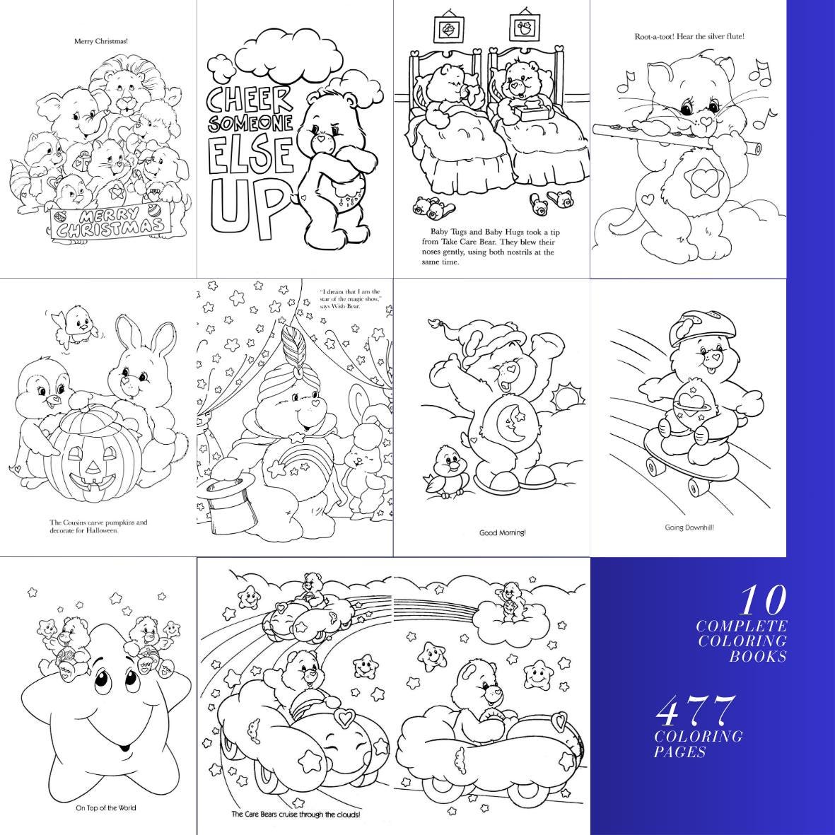 Vintage 80s Cartoon Coloring Books Set: 477 Pages (PDF Digital Download ...