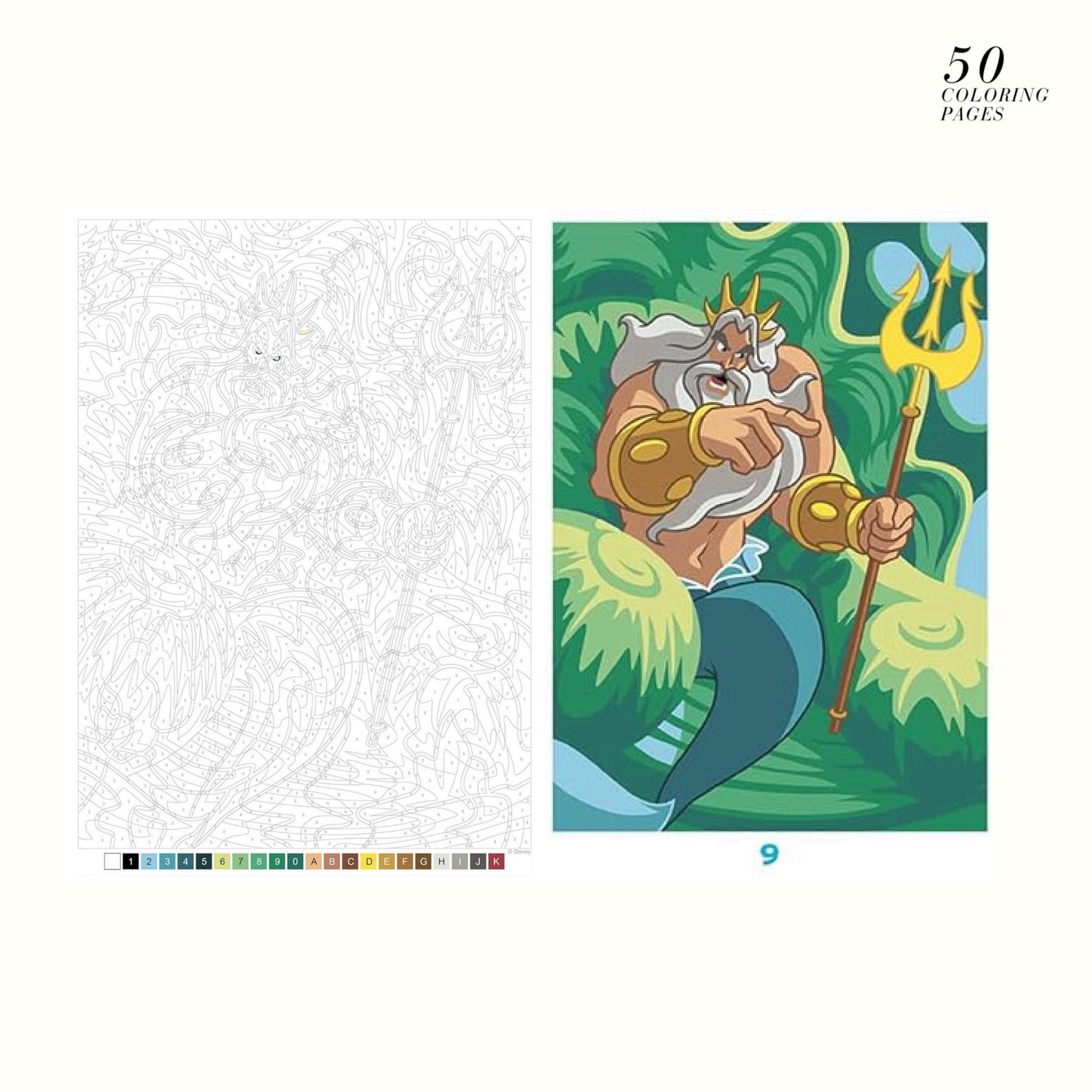 Mermaid Color by Number Book: 50 Pages Printable (PDF Digital Download ...