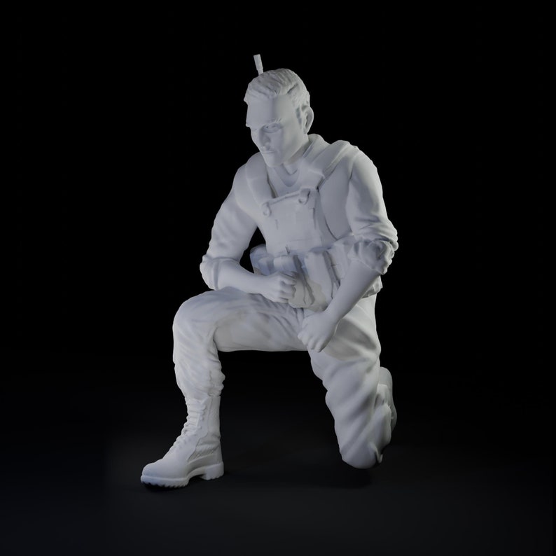 Kneeling Soldier STL – 3D Printable Military Figure, Tactical Soldier ...