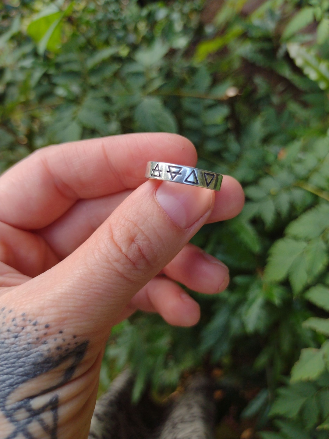 Sterling Silver ALCHEMY ELEMENT RING Earth Air Fire Water Witchy Magick ...