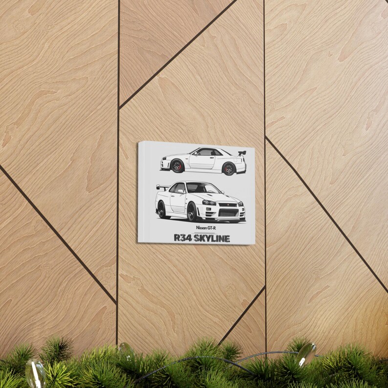 Nissan GT-R R34 Skyline Canvas Gallery Wrap for Car Enthusiasts ...