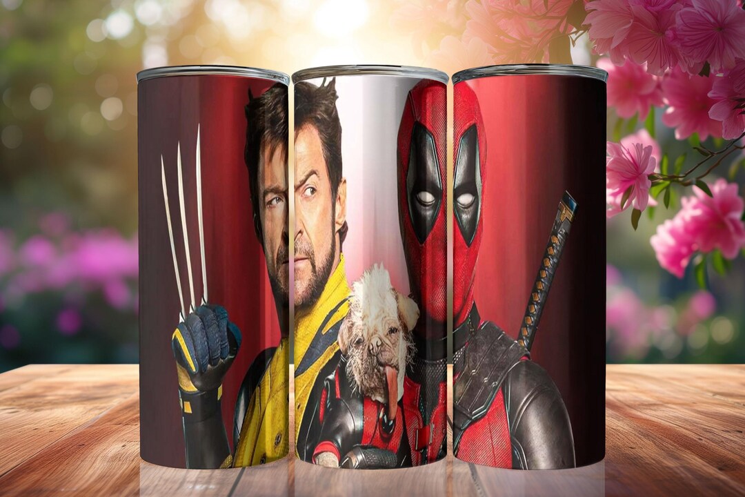 Deadpool & Wolverine Tumbler Wrap , 20 Oz Sublimacion Deadpool and Dog ...