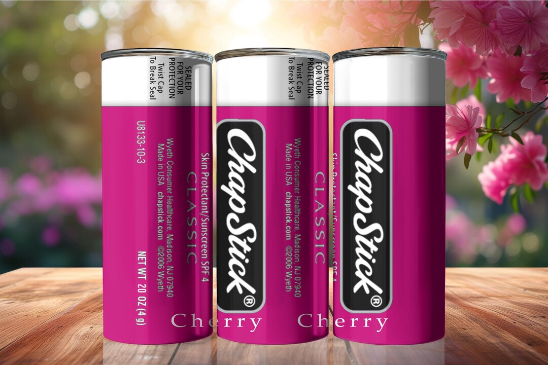Chapstick Tumbler Sublimation Design, 20 Oz Chapstick Pink Skinny ...