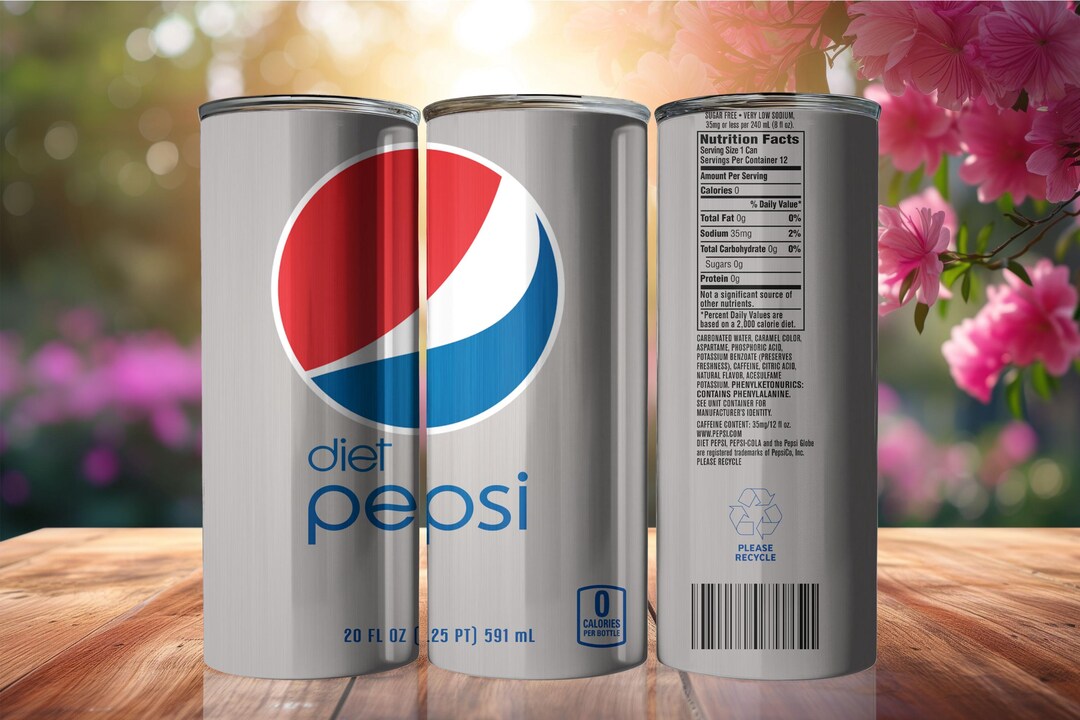 Diet Pepsi Cola Tumbler Sublimation Design, 20 Oz Diet Cola Skinny ...