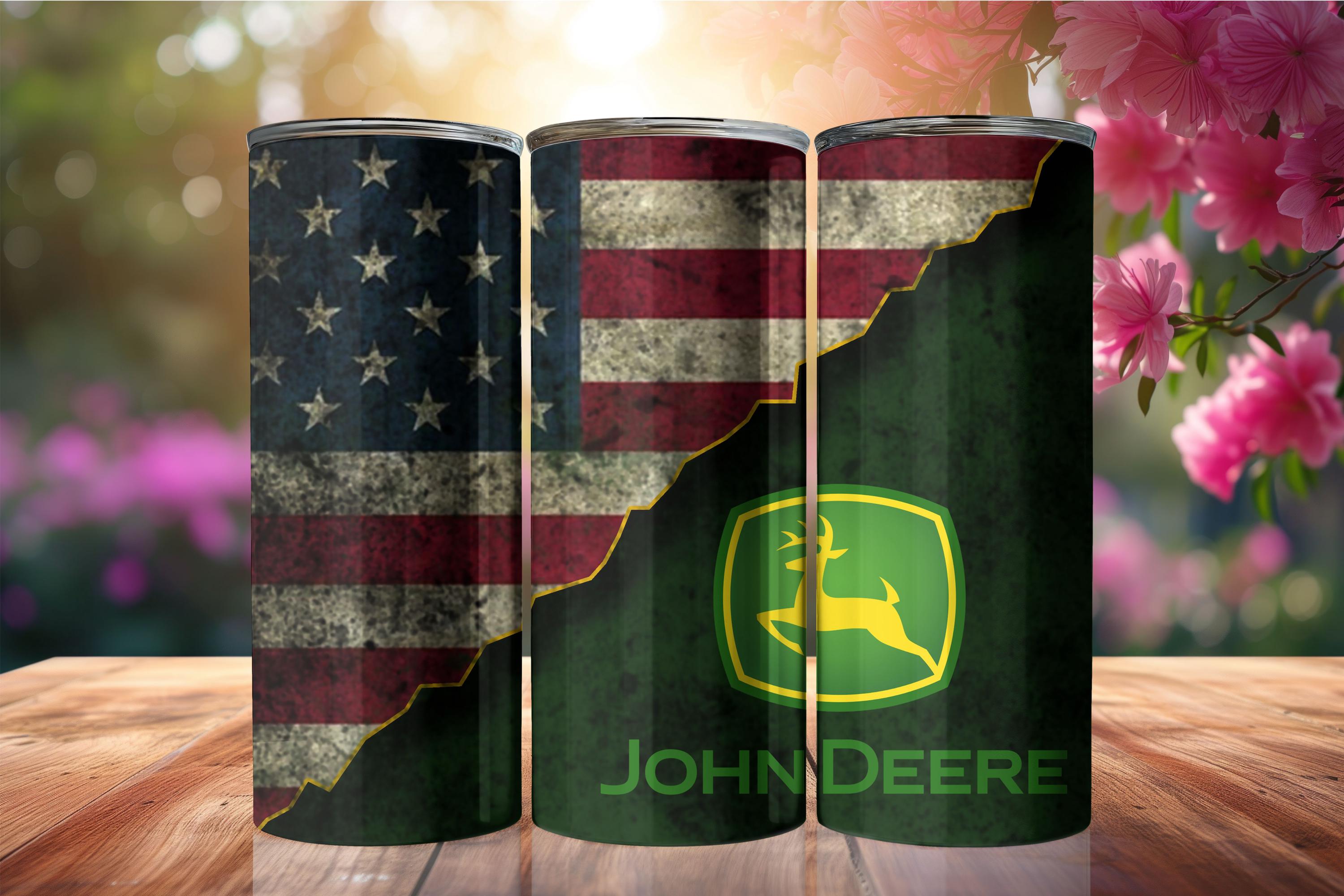 20 Oz Skinny Tumbler John Deere Tumbler, John Deere Vintage Grunge ...