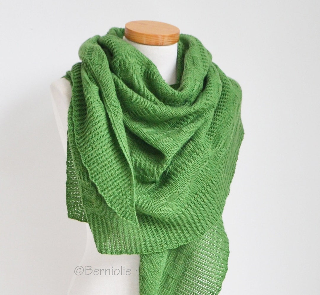 Knitted Shawl Pattern, TILEY, Triangle Knitted Scarf, Worked Top Down ...