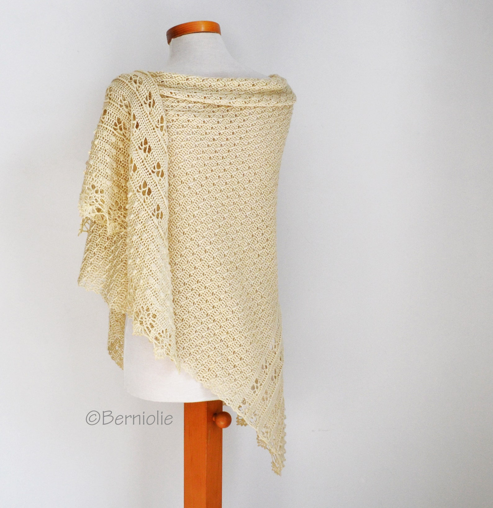 Crochet Shawl Pattern - XILIA, Triangle Crochet Wrap Scarf, Worked ...