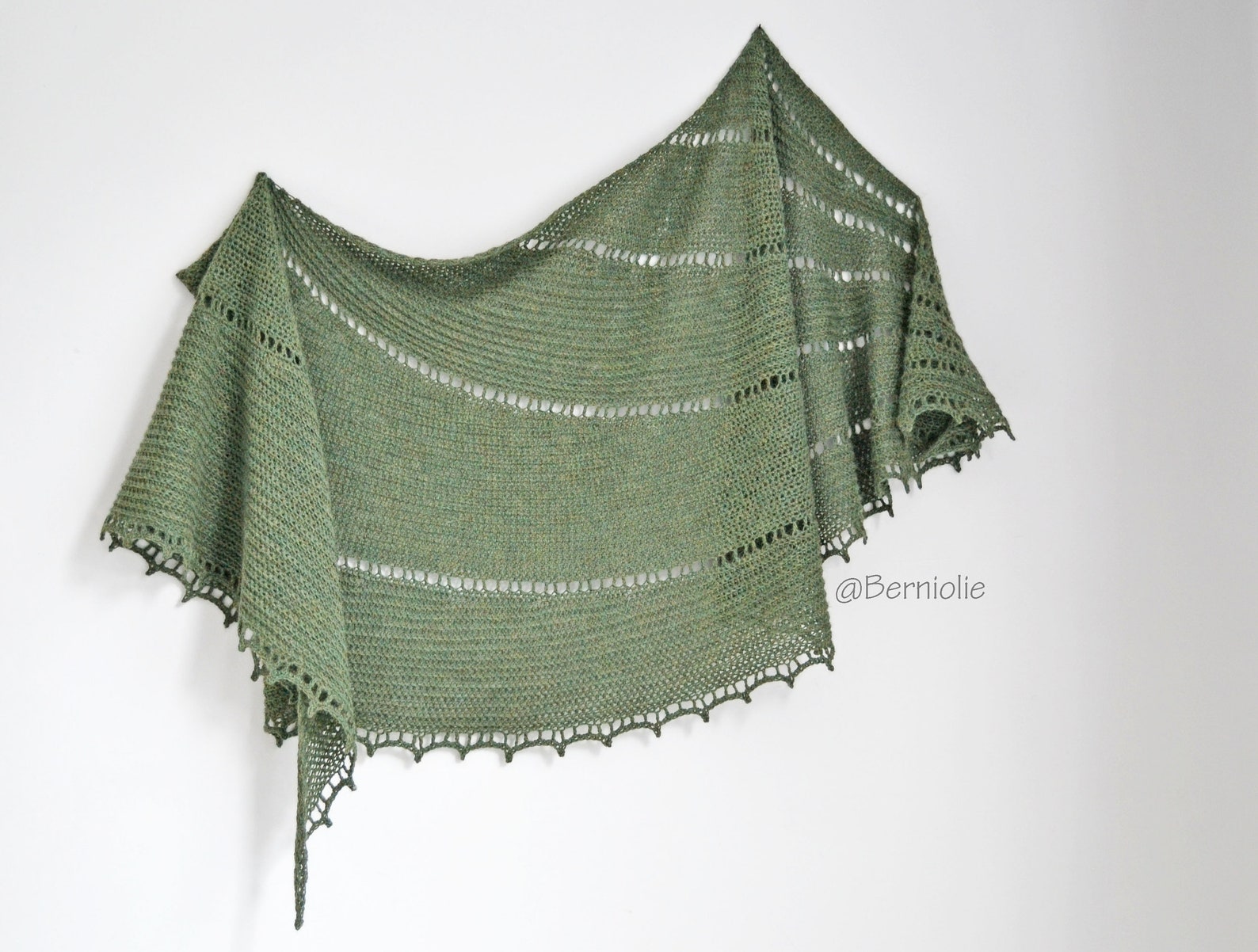 Crochet Shawl Pattern - MARIS, Alpaca Crochet Wrap, Green Scarf, Crescent Shawl Pattern, INSTANT ...