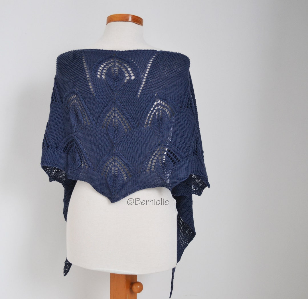 Knitting Shawl Pattern - DENIMA, INSTANT DOWNLOAD, Pdf - Etsy