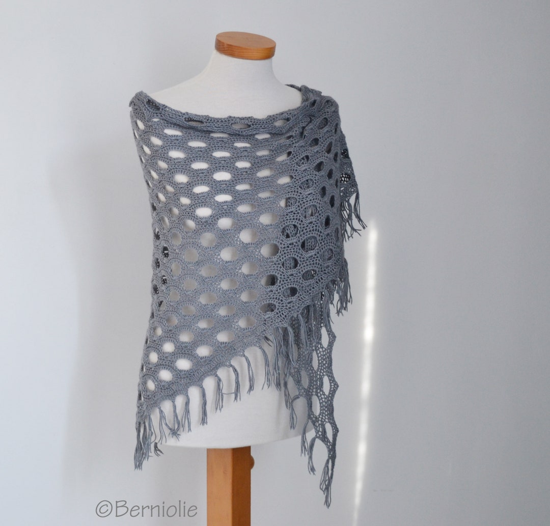 Crochet Shawl Pattern - TOBY, Bottom up Crochet Wrap Triangle, Crochet ...