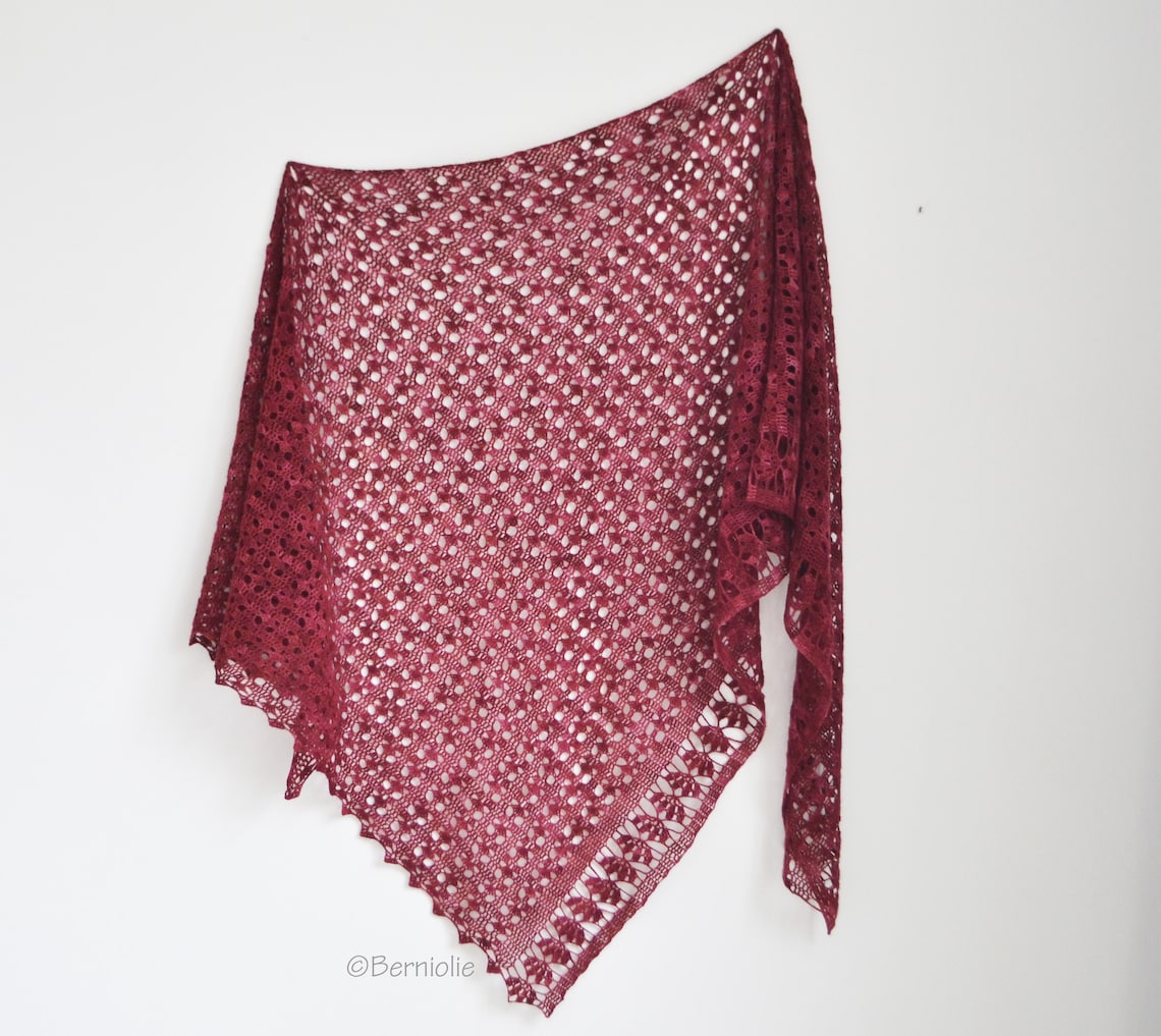 Crochet Shawl Pattern - SYRINX, Triangle Crochet Wrap Scarf, Worked ...